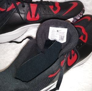 Nike | Shoes | Nike Flyby Mid Black Red White Men Basketball Sho | Poshmark